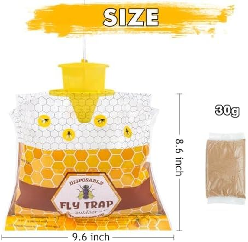4 Packs Fly Bags Hanging Outdoor, Disposable Fly Traps Outdoor, Fly ...