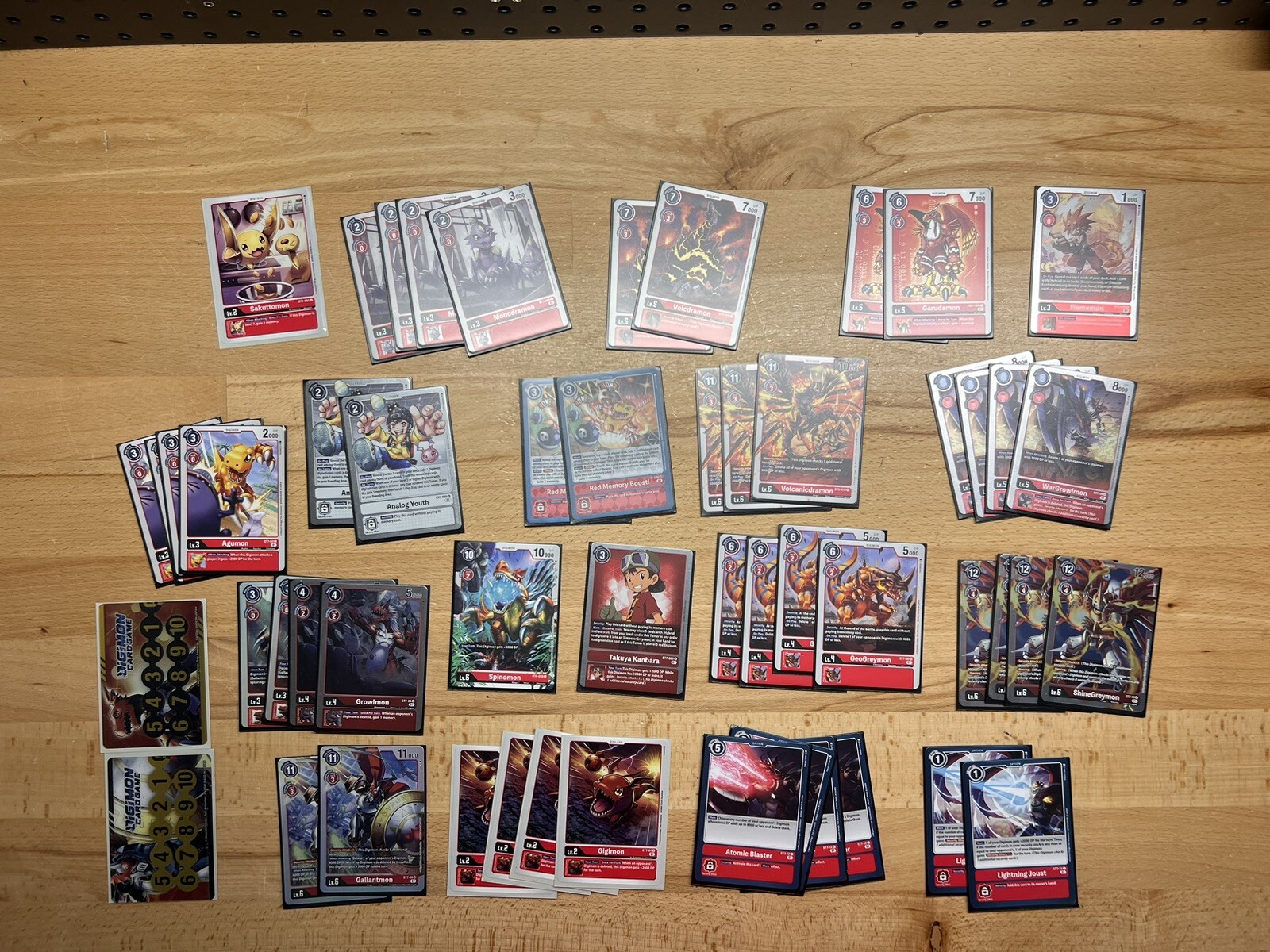 Lot Of Digimon Cards Tcg Red Deck 50 Cards Built Geogreymon ...