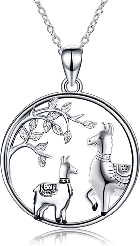 Llama Gifts 925 Sterling Silver Llama Necklace Crystal Alpaca Pendant ...