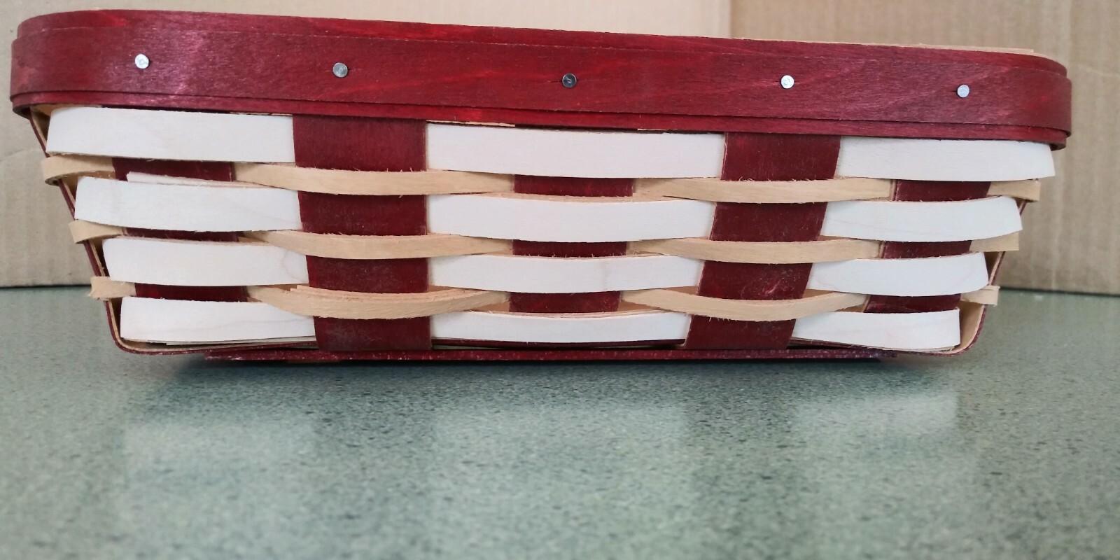 Longaberger 2017 Christmas Retangle Candy Cane basket & protector NEW ...