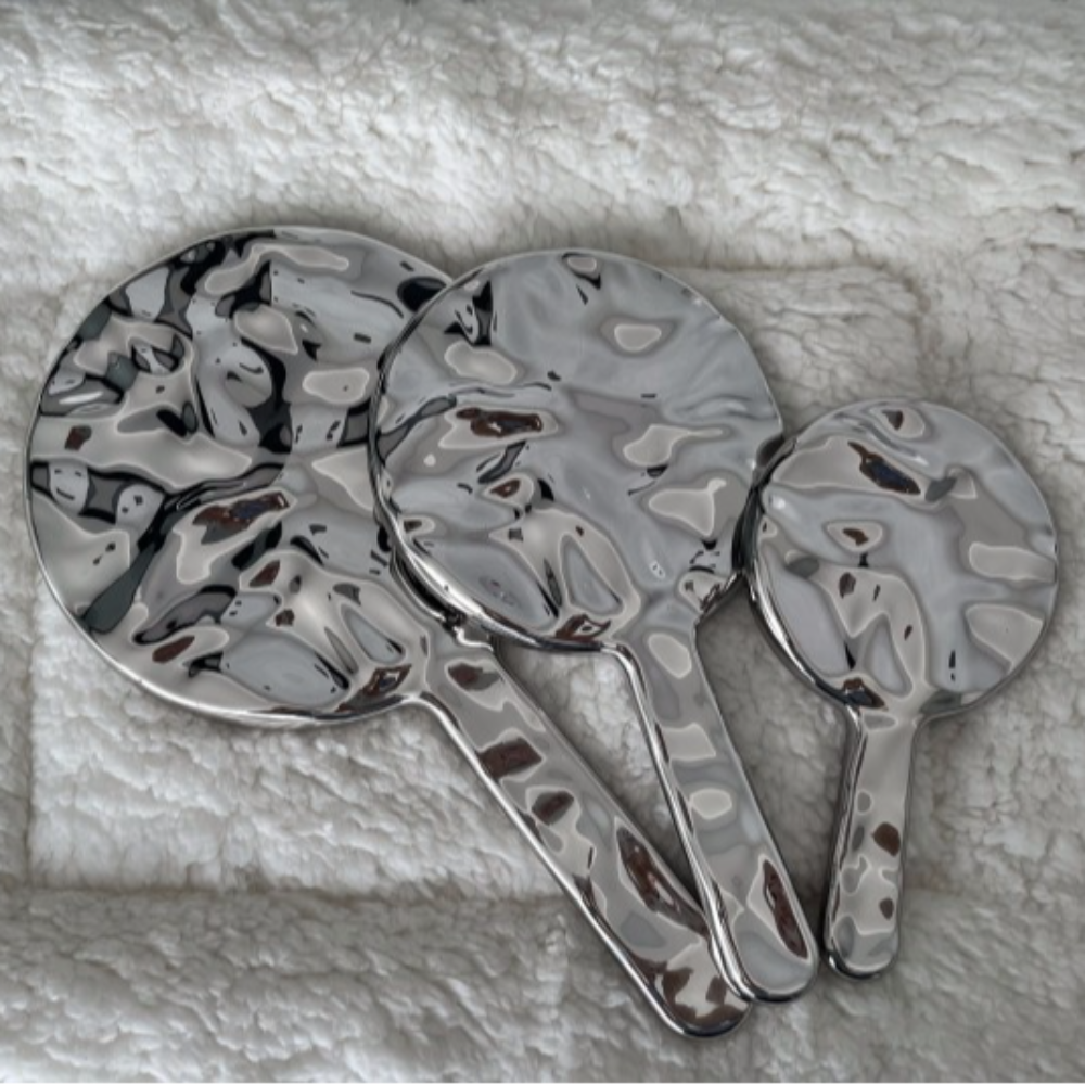 Electroplated Handle Makeup Mirrors Square Cosmetic Mirror Women | eBay