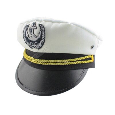 Weiß Kapitänsmütze/Segler Cap Kappe Matrosen Navy Sailor Mütze Hut Neu ...