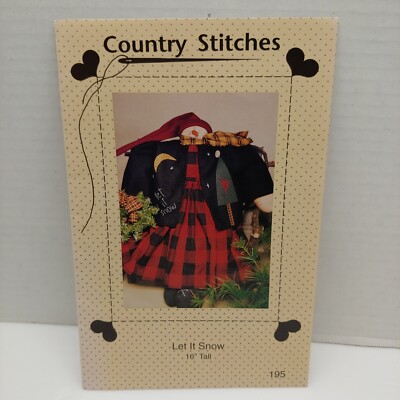 Vintage Country Stitches Let It Snow #195 Design Doll Pattern Snowman ...