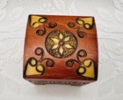 Vintage Hinged Hand Carved Polish Mini Trinket Box Folk Art Wood Hearts ...