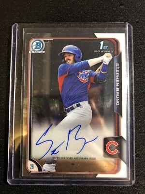 2015 Bowman Chrome Stephen Bruno 1st Bowman Auto Prospect Chicago Cubs ...