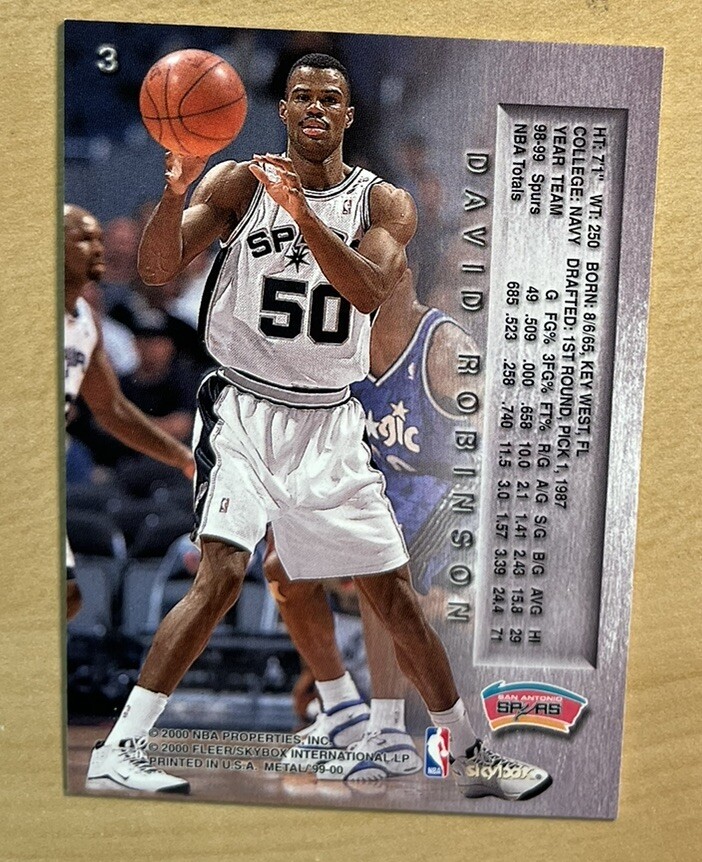 David Robinson 1999-2000 Fleer Metal Card #3, MINT | eBay