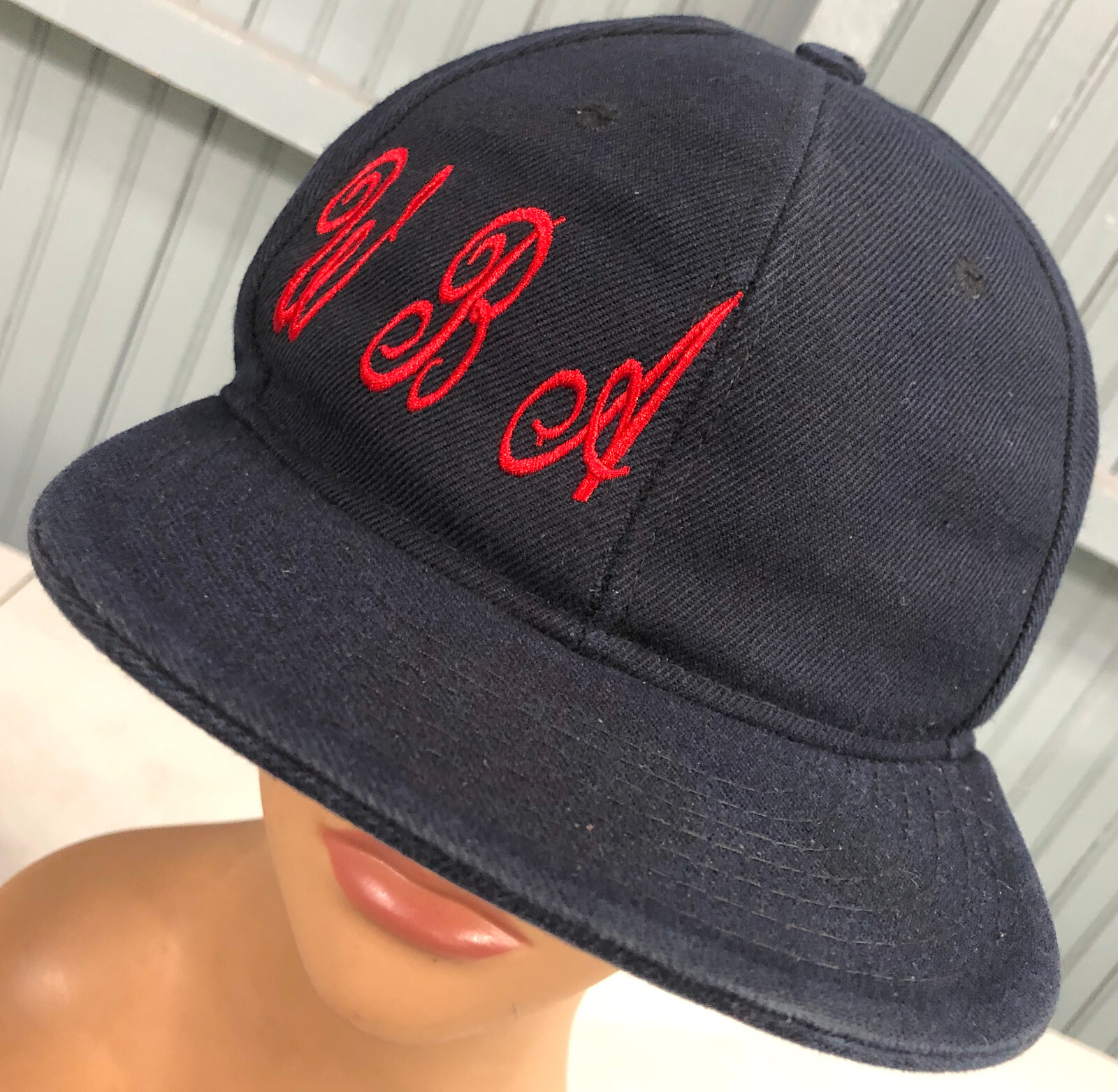 WBA Logo Monogram Pitbull Fitted 7 3/8 Black Baseball Hat Cap | eBay