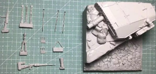 1/35 Resin Figure Model Kit War Scene Bunker Layout Building WW2 War ...