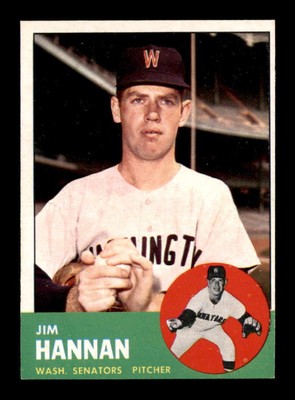 1963 Topps #121 Jim Hannan RC EXMT/EXMT+ X3394509 | eBay