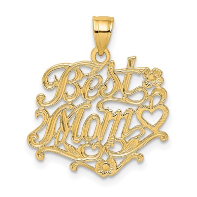 14K BEST MOM Charm | eBay