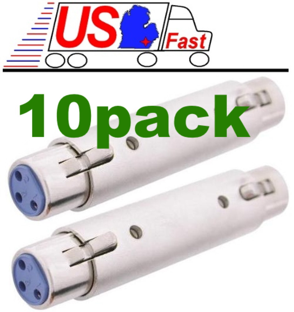 Lot10XLR Female~F 3pin professional Microphone/Mic/PA/Audio Coupler ...