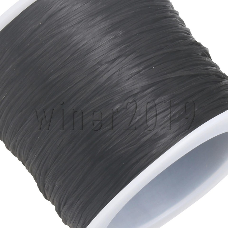 0.5mm Flat Black Elastic Bracelet String Cord Stretchy Beading Thread ...