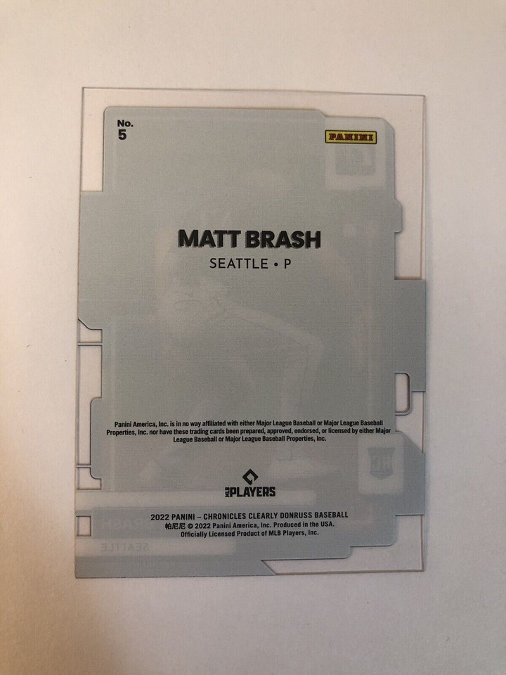 Matt Brash 2022 Chronicles Clearly Donruss Baseball - #5 RC - Seattle ...