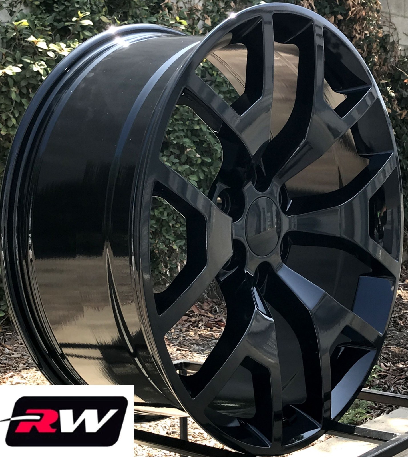 24 x10 inch Chevy Tahoe OE Replica Honeycomb Wheels Gloss Black Rims ...