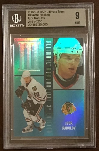 2002-03 IGOR RADULOV BAP Ultimate Memorabilia ROOKIE BGS 9 MINT #82 ...