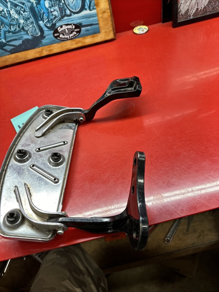 Harley Dyna Floorboard Foot Floor Board Mount Brackets Shift Shifter Side Bent? | eBay