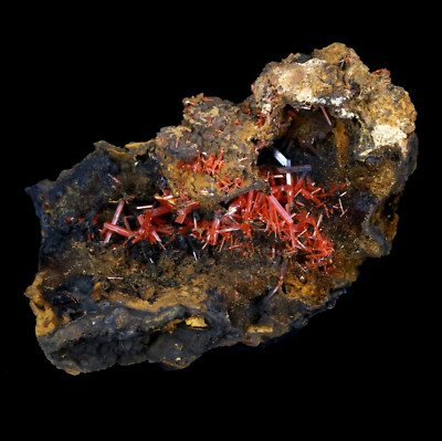 Stunning Red Crocoite Crystals in Vug - Adelaide Mine, Tasmania ...