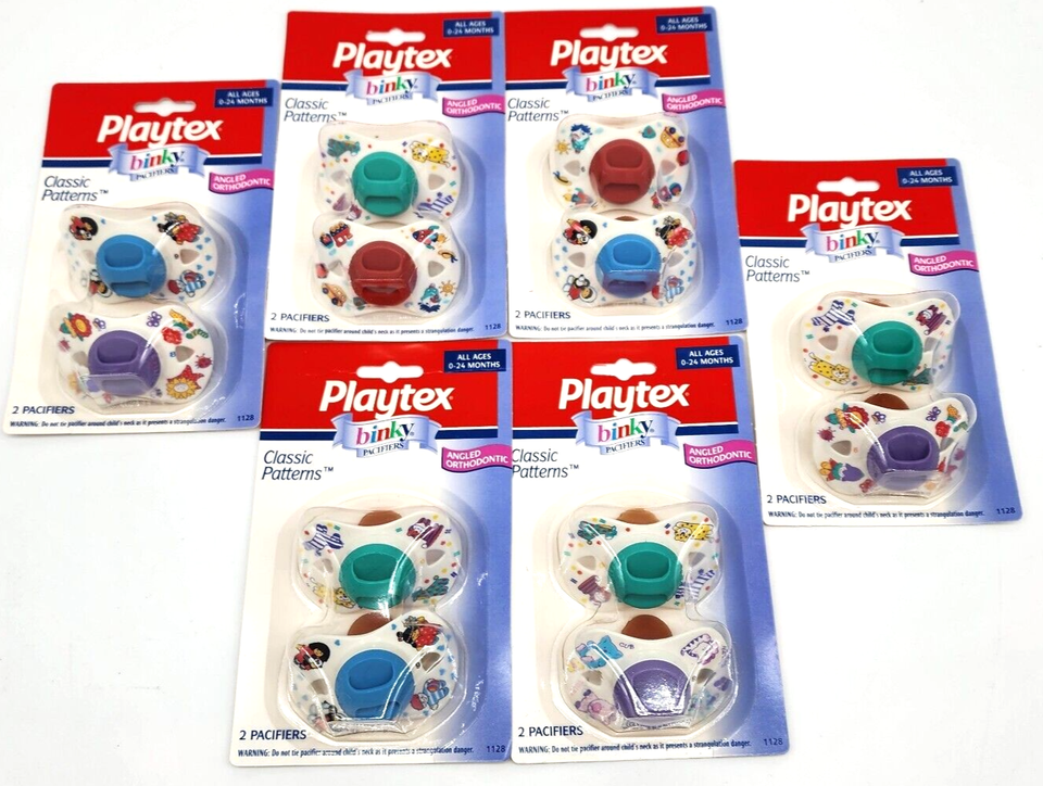 Vintage 1999 Playtex Cherub Binky Pacifier Kids Print Latex Angled ...