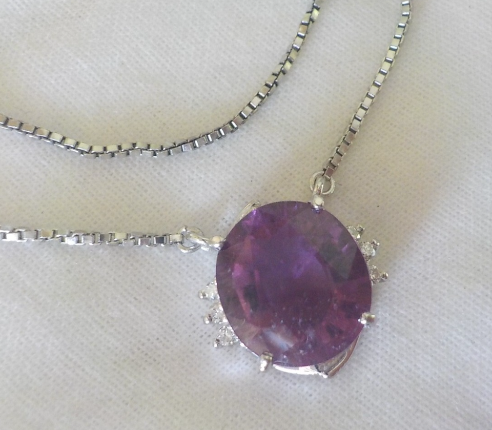 Platinum Unique Purple Tourmaline Diamond Necklace - 7.36 gms, 16.3 in, 3.79 ctw | eBay