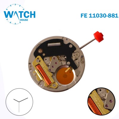 France Ebauch Fe 11030-881 Swiss Quartz Movement, 3 Hands, Gray Disk ...