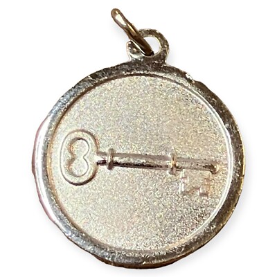 Beta Sigma Phi Sorority Key Charm Pendant Silver Tone Round Vintage | eBay