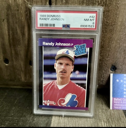 RANDY JOHNSON ROOKIE CARD!! HOF! PSA 8 NEAR MINT-M1NT! 1989 Donruss ...