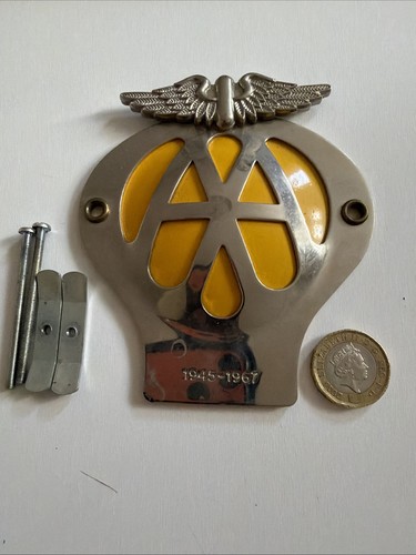 Vintage Chrome Domed Metal AA Car Badge 1945-1967 Automobile ...