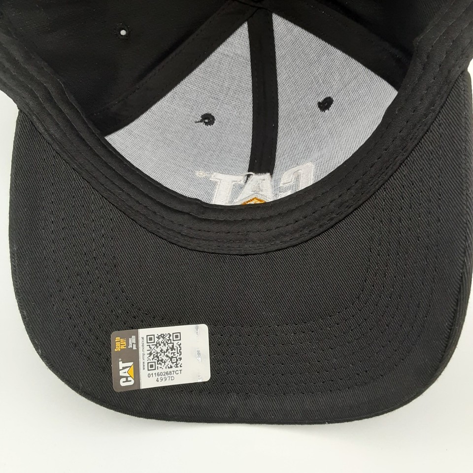 Official Caterpillar CAT Hat Advertising Cap Black White Script Logo ...