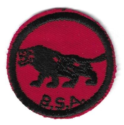 BSA MINT TWILL RED-BLACK PATROL MEDALLION PATCH GLUE GUM BACK LION | eBay