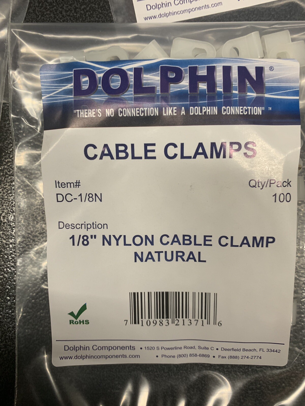 (4) 100 Ct Dolphin DC-1/8N 1/8" Cable Clamp, Nylon, Natural Color | eBay