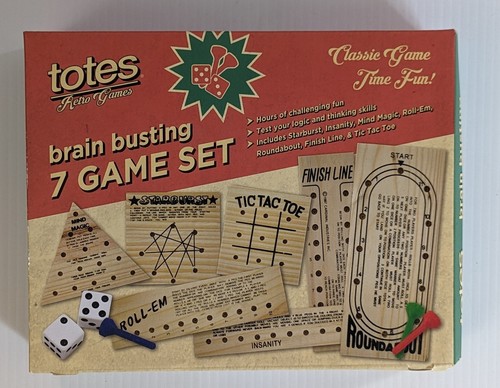 Totes Retro Games Brain Busting 7 Game Set NIB | eBay