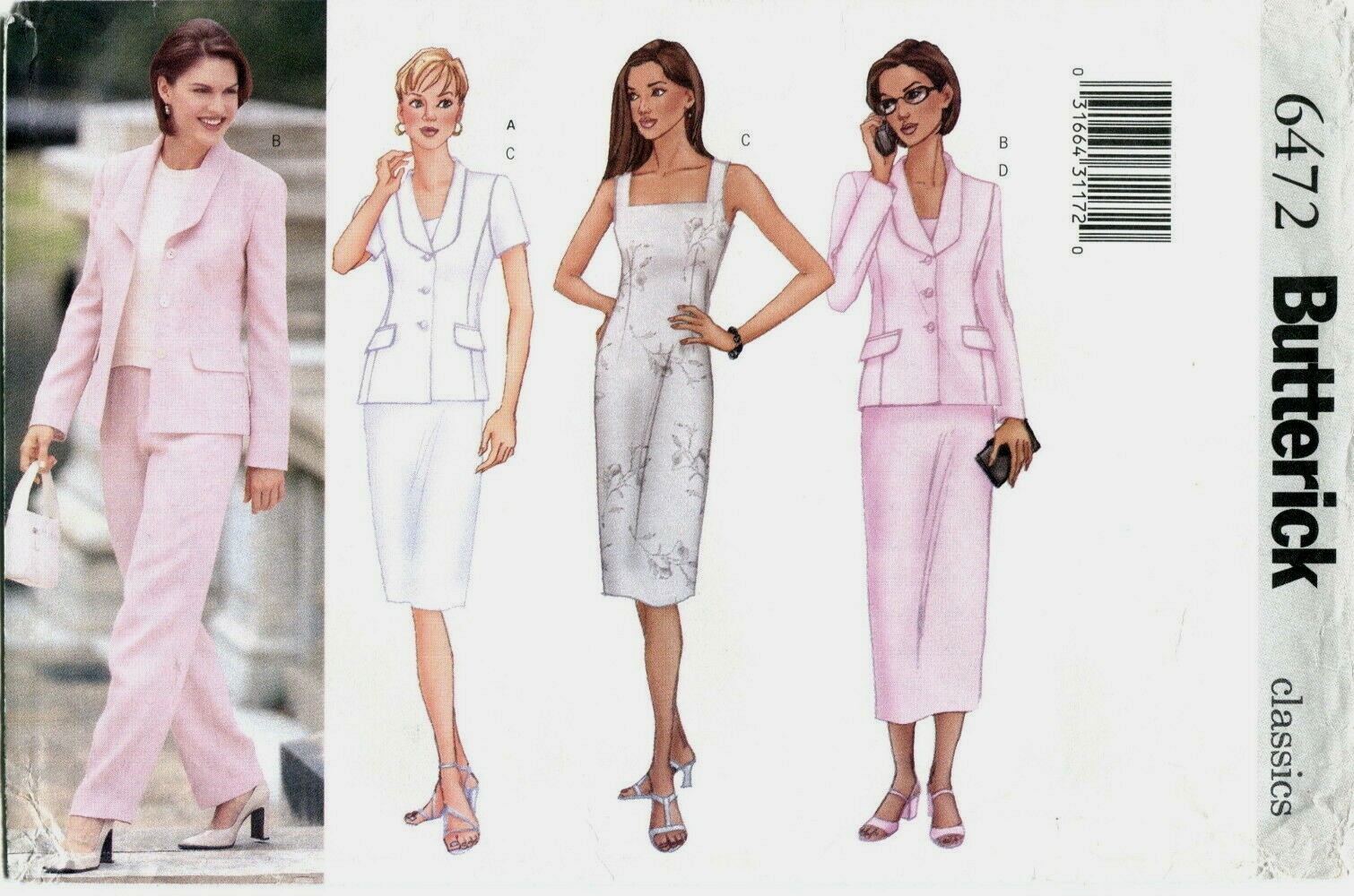 Butterick 6472 Jacket Dress Pants Misses Easy Sewing Pattern Uncut Size ...