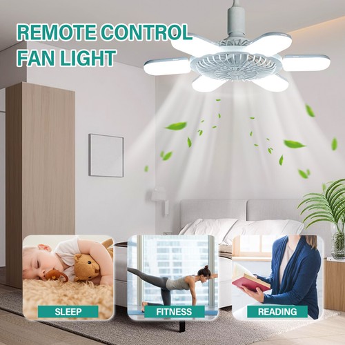 Foldable Fan Light For E27 Socket Light With Remote Ceiling Fan with ...