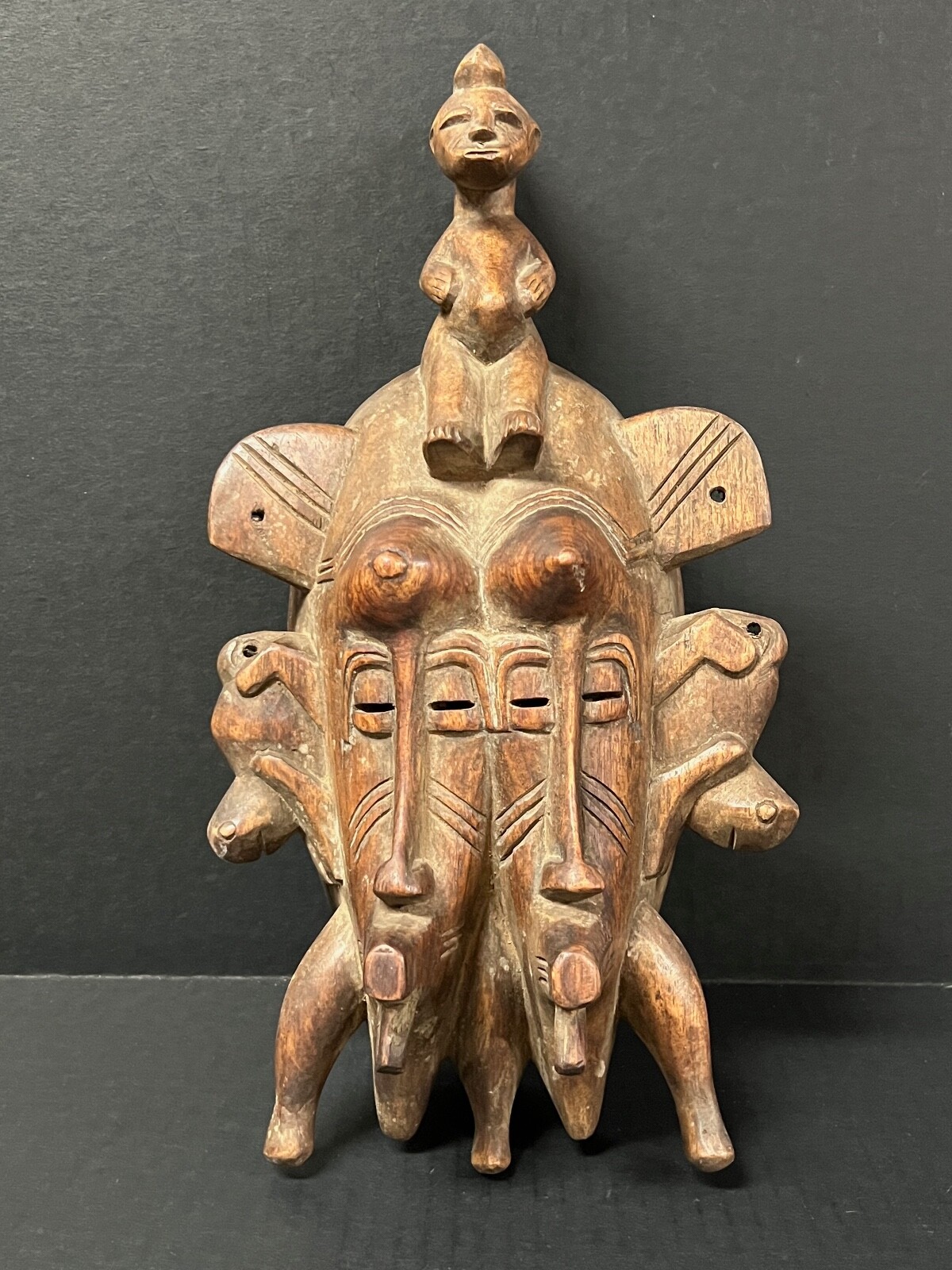 AFRICAN ART SENUFO DOUBLE FACE MASK | eBay