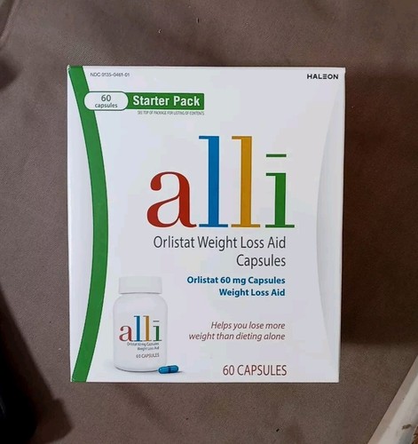 Alli Orlistat Diet Weight Loss Supplement 60mg Starter Pack 60 Capsules ...