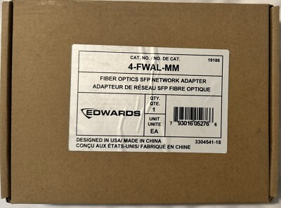 Edwards EST 4-FWAL-MM Fiber Optics Network Adapter. Multimode SFP. NEW ...