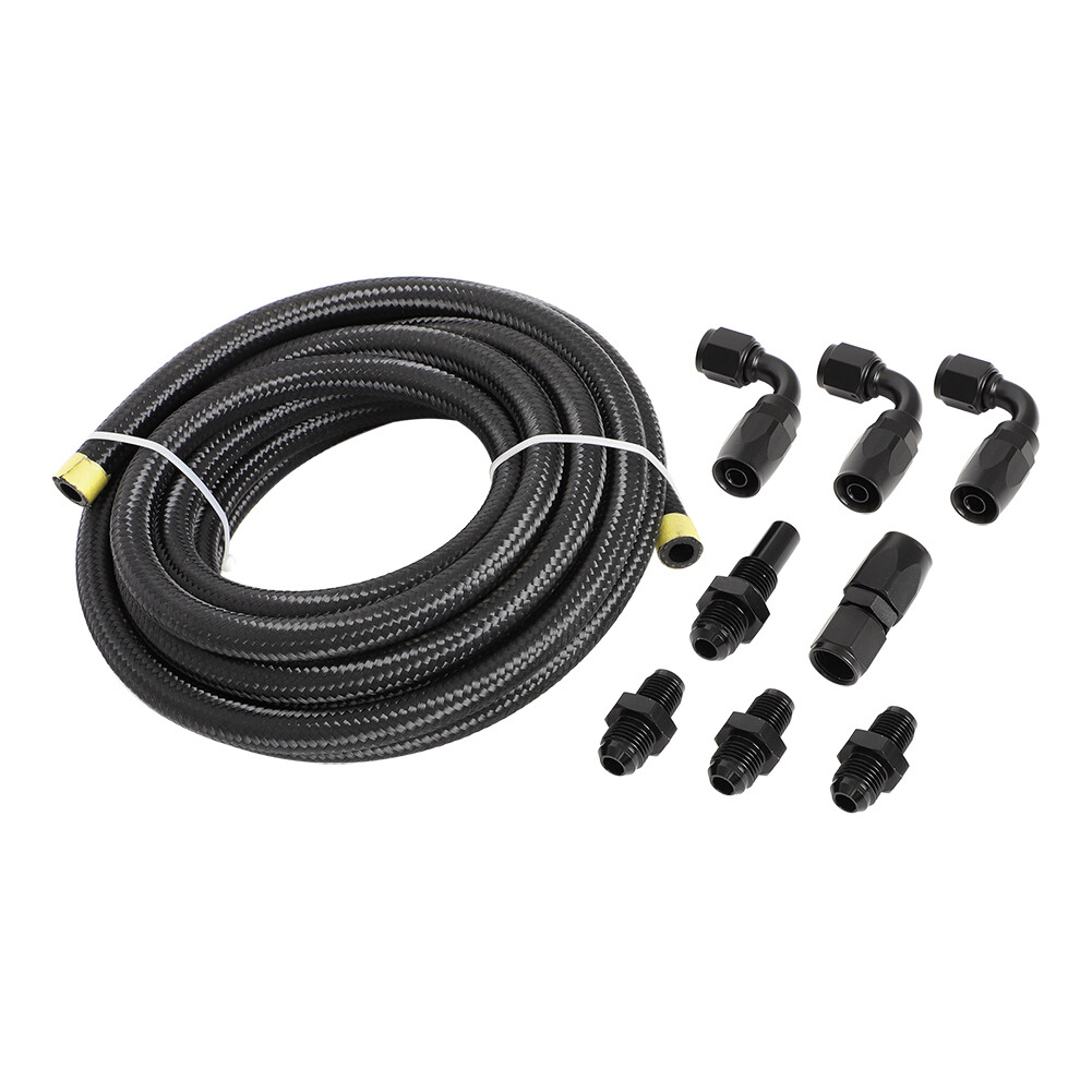 For GM 4L80E Automatic Transmission Cooler Lines Kit 6-AN Steel Braided ...