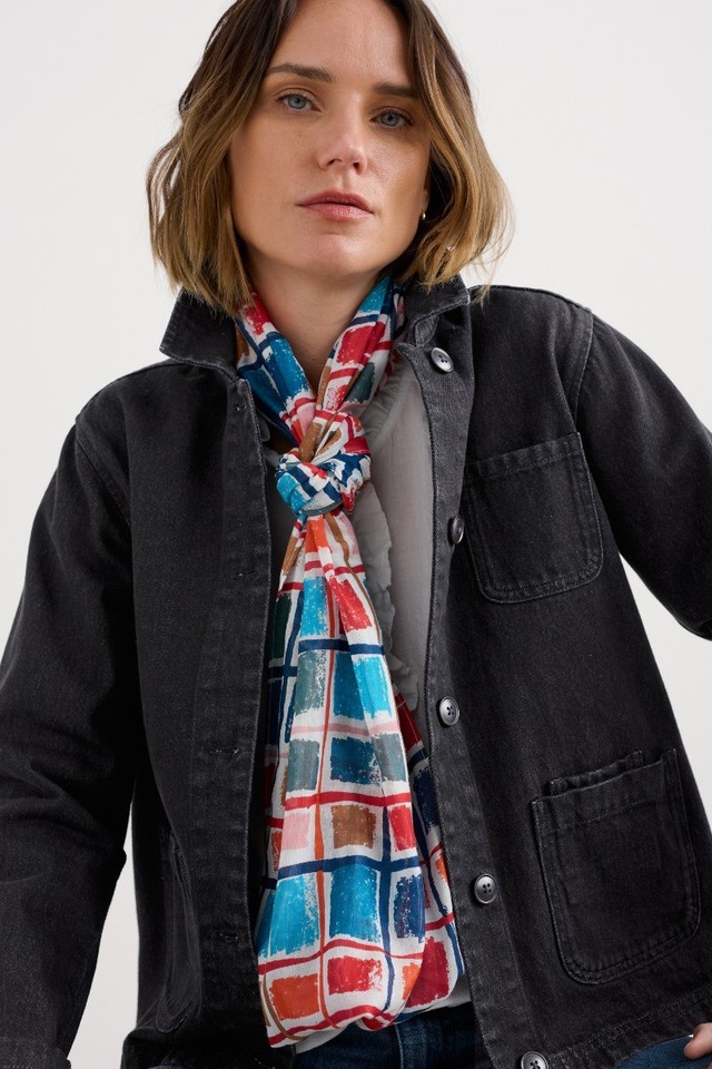 Seasalt Women's May Garland Circle Scarf Pastel Check Mix | eBay UK