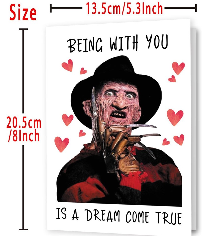 Horror Valentine's Day Card for Him Her, Scary Movie Theme Anniversary ...