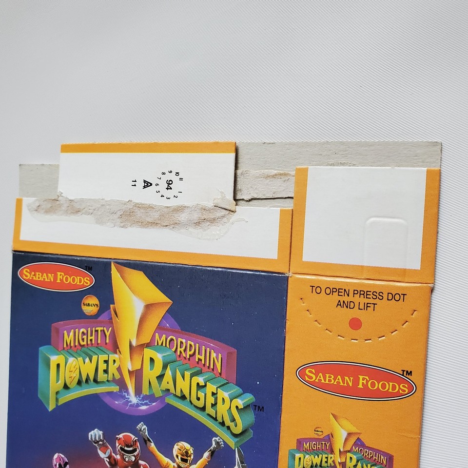 Vintage Mighty Morphin Power Rangers Dinner Mac & And Cheese Box 1994 ...
