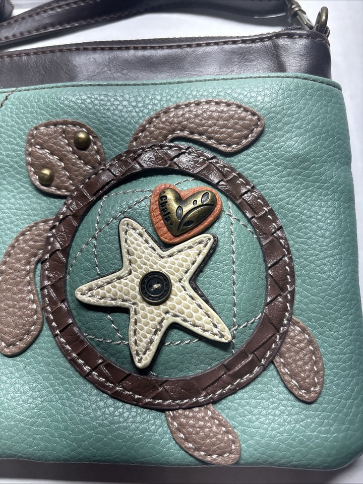 Chala Purse Womens Green Sea Turtle Crossbody Vegan Bag Convertible ...