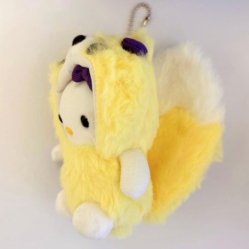 Sanrio Hello Kitty Fox Fluffy Plush Keychain Mascot Charm | eBay