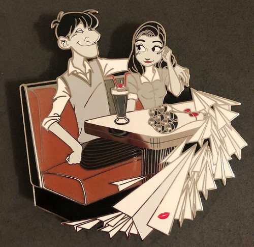 Disney Pixar Airplane Diner Paperman Meg LE 40 4” Jumbo Fantasy Pin | eBay