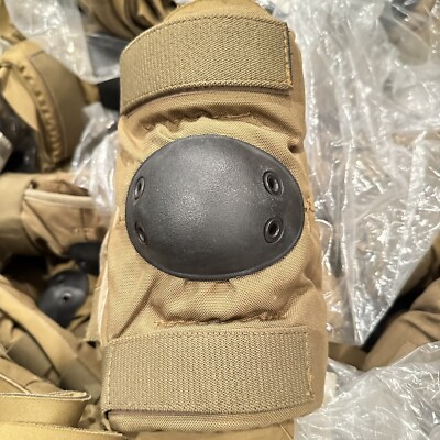 1 Set USMC Army USGI Military Combat Elbow Pads Coyote Brown w/ Black ...