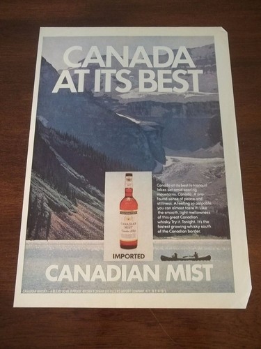 1972 VINTAGE PRINT AD CANADIAN MIST WHISKY CANADA AT ITS BEST MOUNTAINS ...