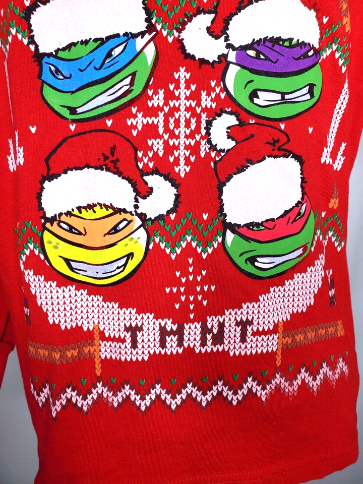 Teenage Mutant Ninja Turtles TMNT Christmas Long Sleeve T-Shirt Red ...