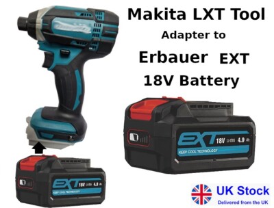 Battery Adapter / Converter Erbauer EXT 18V Battery to 18V Makita Tool ...