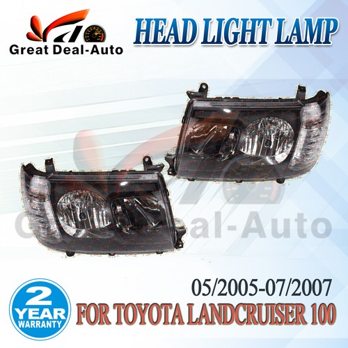 Pair Black Headlight For Toyota Landcruiser 100 Series 05-07 Altezza ...