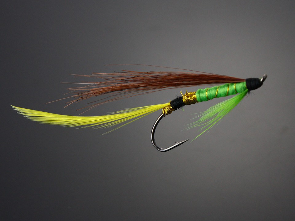 40Pcs Salmon Single Flies Red/Yellow Sea Trout Fly Fishing Flies Lures ...