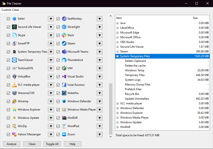 Windows File Cleaner - Customizable Cleanup Utility (65+ Applications ...